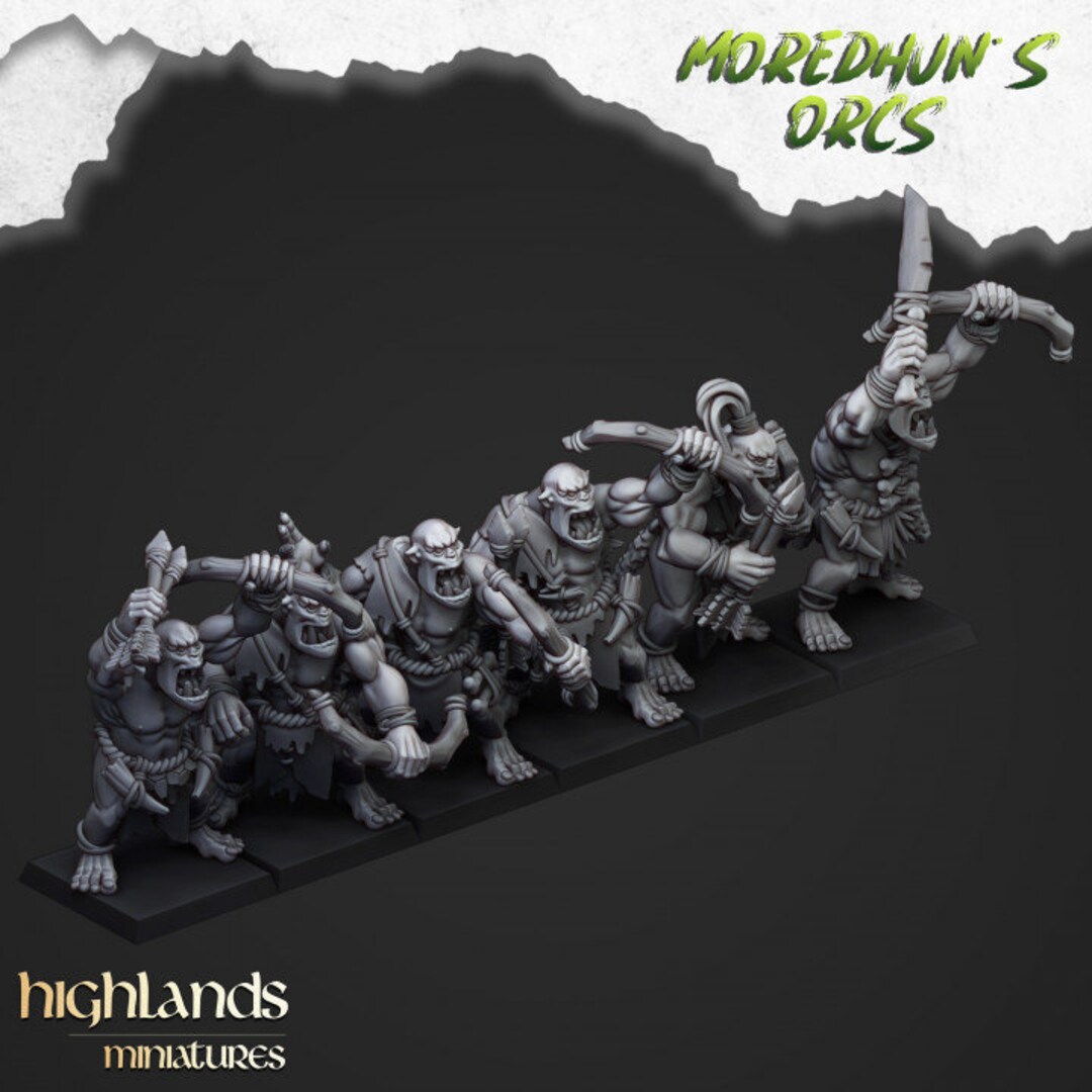 Cave Orcs With Bows - Highlands Miniatures Moredhun's Orcs - Etsy