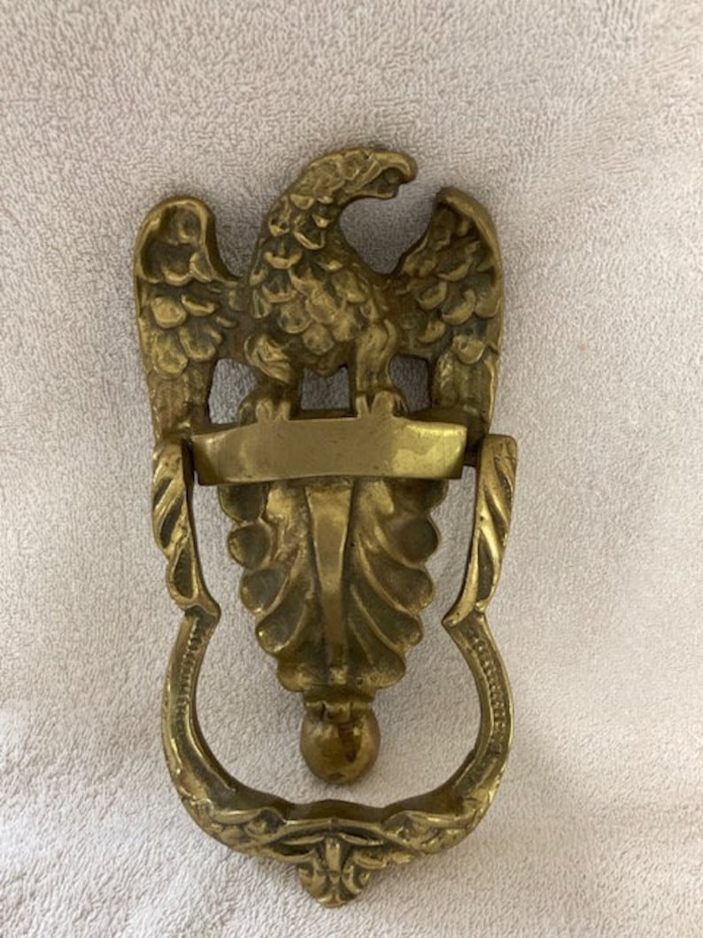 Vintage Solid Brass American Eagle Door Knocker - Etsy