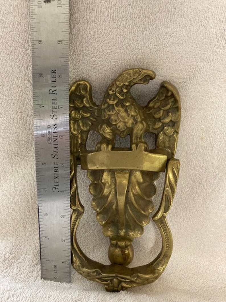 Vintage Solid Brass American Eagle Door Knocker - Etsy