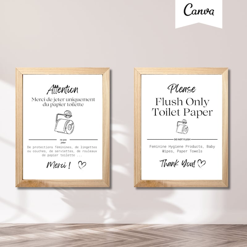 Cartel no tirar papel al baño - Etsy España