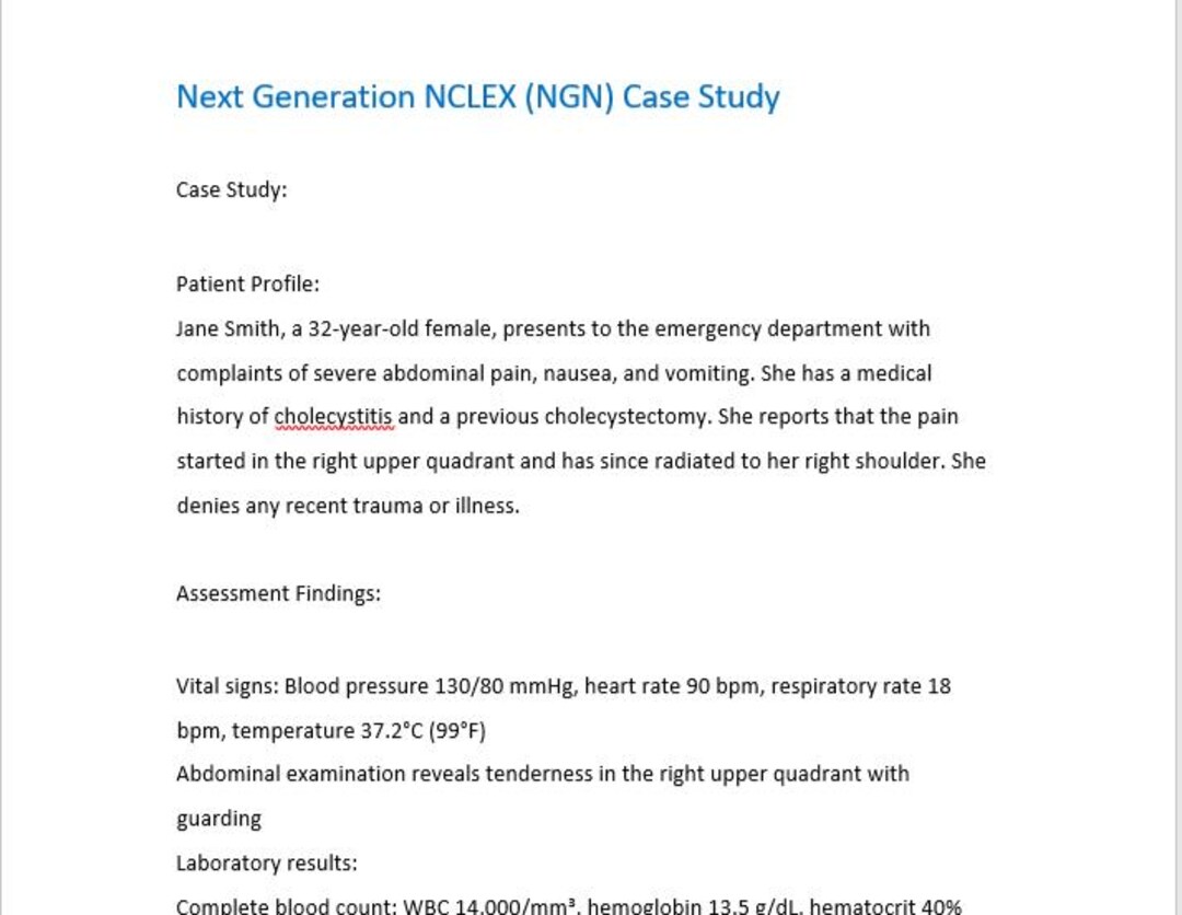 Next Gen NCLEX NGN Case Studies 2024 - Etsy