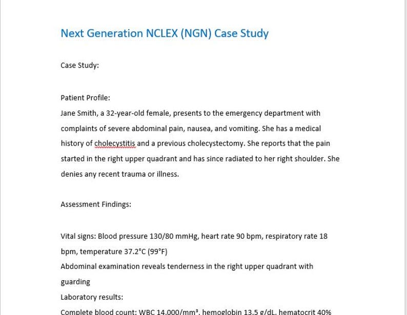 Next Gen NCLEX NGN Case Studies 2024 - Etsy