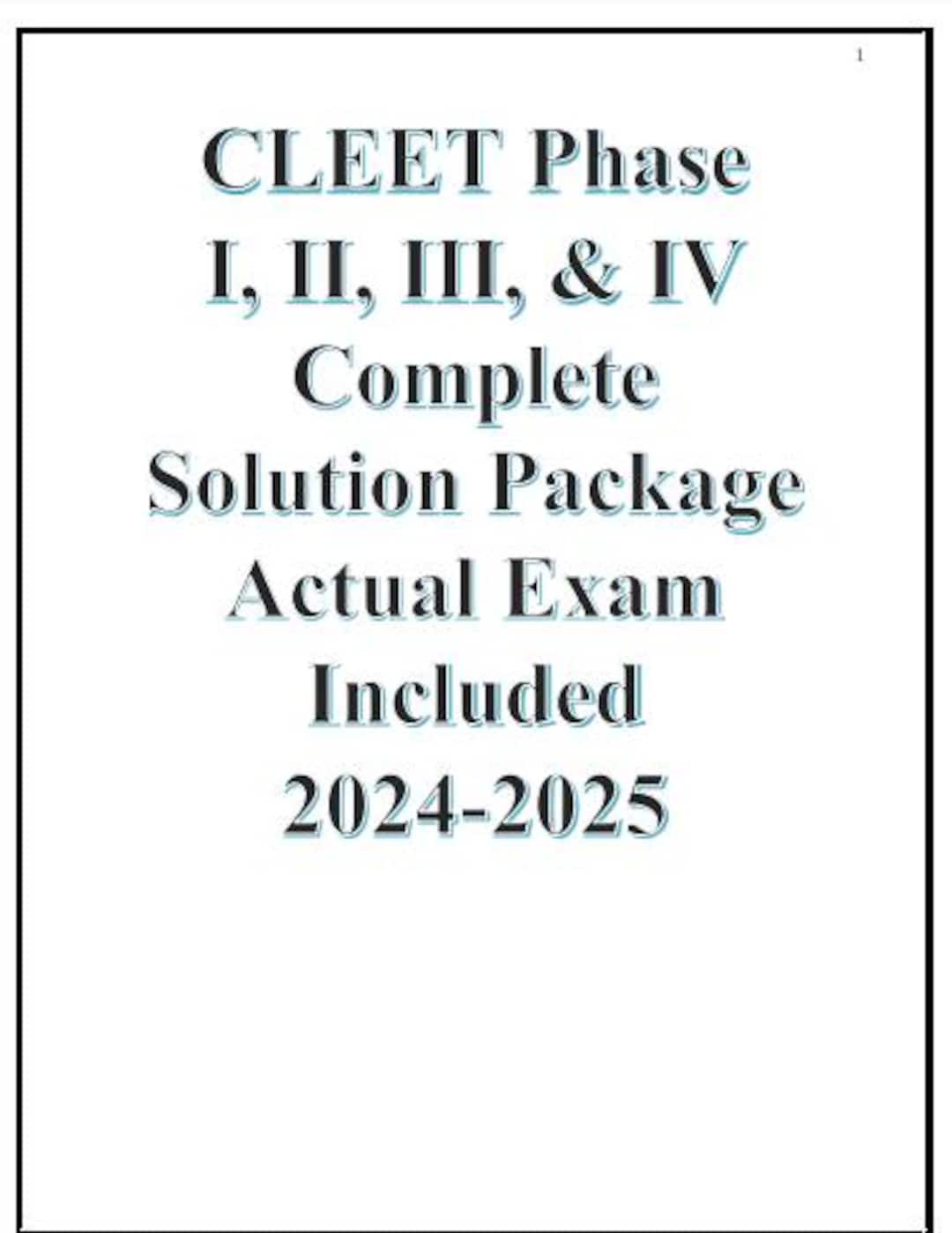 CLEET Phase 1, 2, 3, & 4 Complete Solution Package Actual Exam Included ...