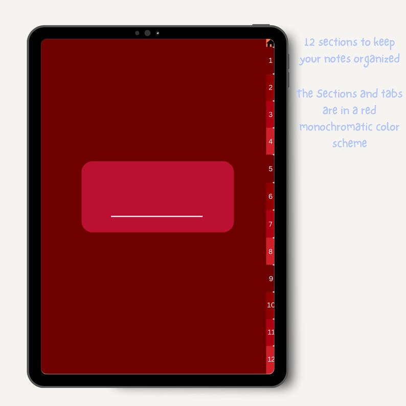 12 Subject Digital Notebook With Tabs Portrait Dot Grid Notebook for ...