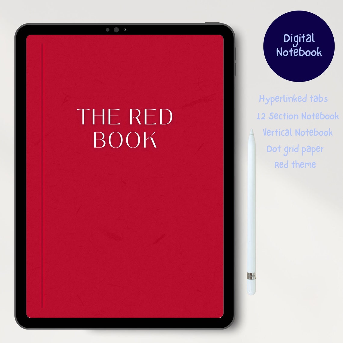 12 Subject Digital Notebook With Tabs Portrait Dot Grid Notebook for ...