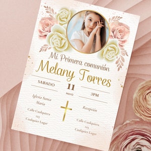 Self Editable First Communion Invitation - Personalized Spanish ...