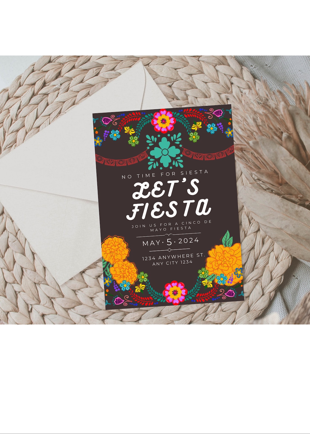 Cinco De Mayo Fiesta Invitation 'no Time for Siesta, Let's Fiesta ...