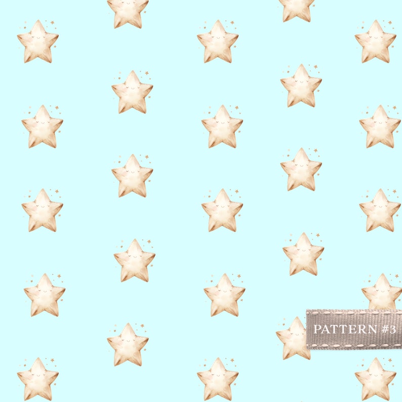 Stars Seamless Pattern-star Watercolor Pattern-digital Paper-celestial ...