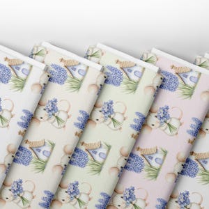 Cute Mouse Digital Paper, Cottagecore Seamless Pattern, Floral Mouse ...
