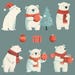 Christmas Polar Bear and Bunny Clipart-arctic Animals Set-winter ...