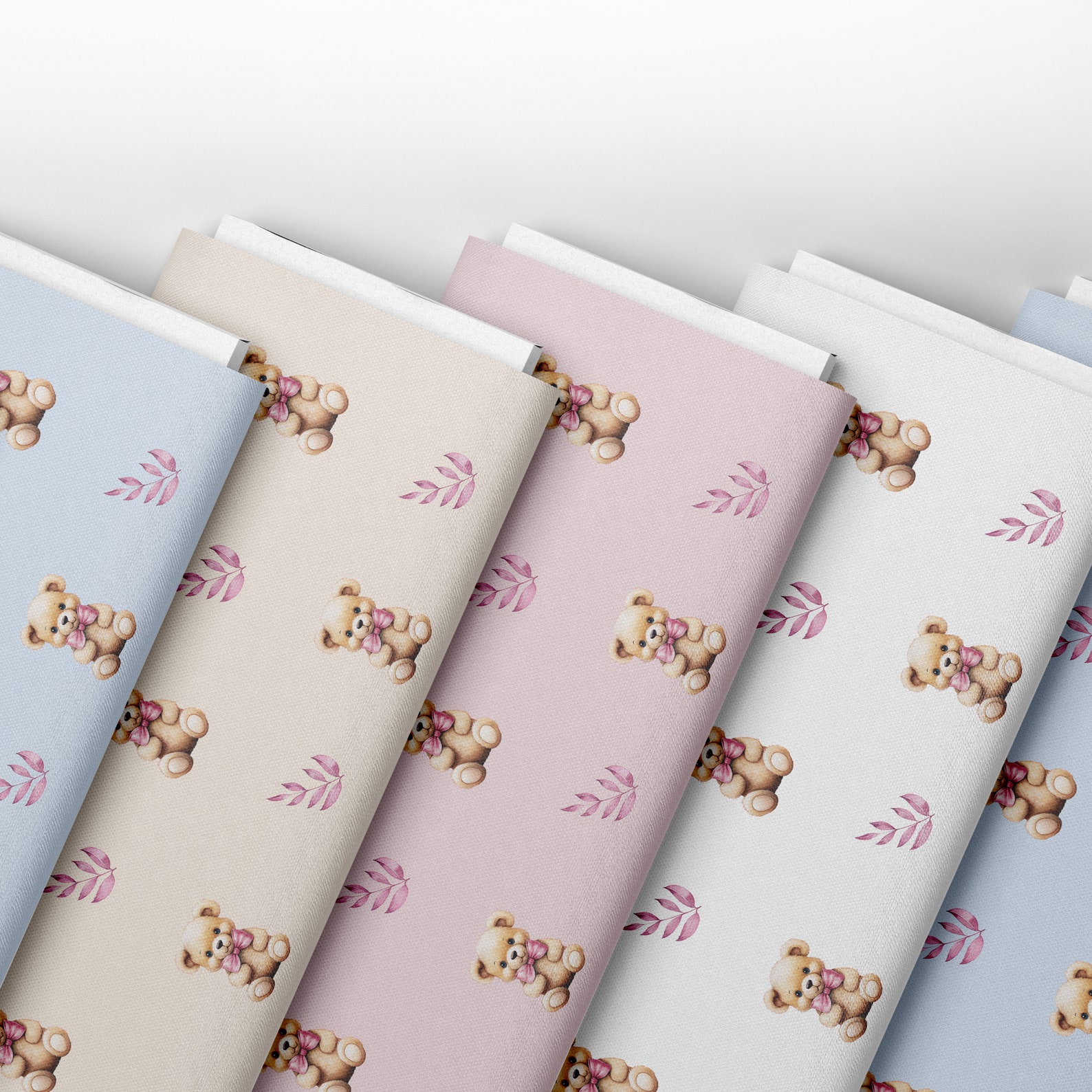 Teddy Bear Pink Bow Seamless Pattern-repeating Pattern-teddy Bear ...