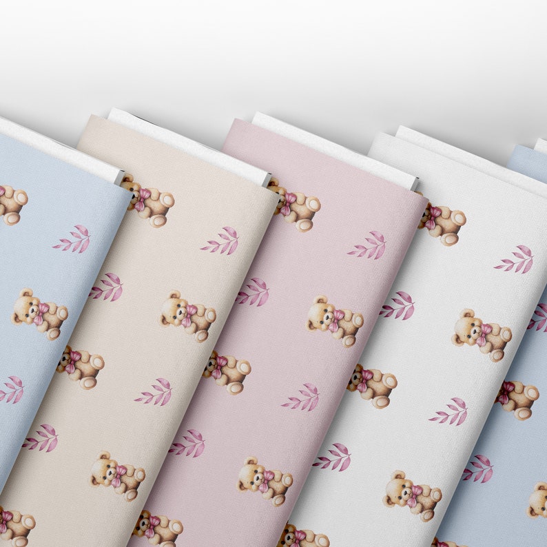 Teddy Bear Pink Bow Seamless Pattern-repeating Pattern-teddy Bear ...