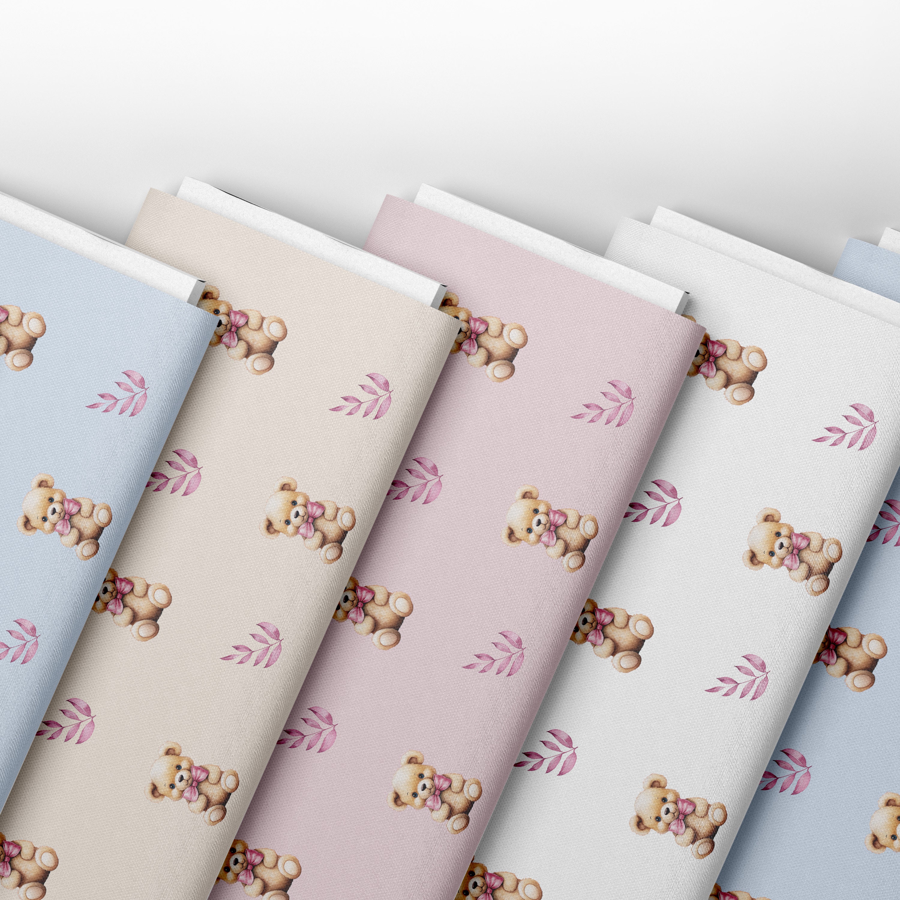 Teddy Bear Pink Bow Seamless Pattern-repeating Pattern-teddy Bear ...