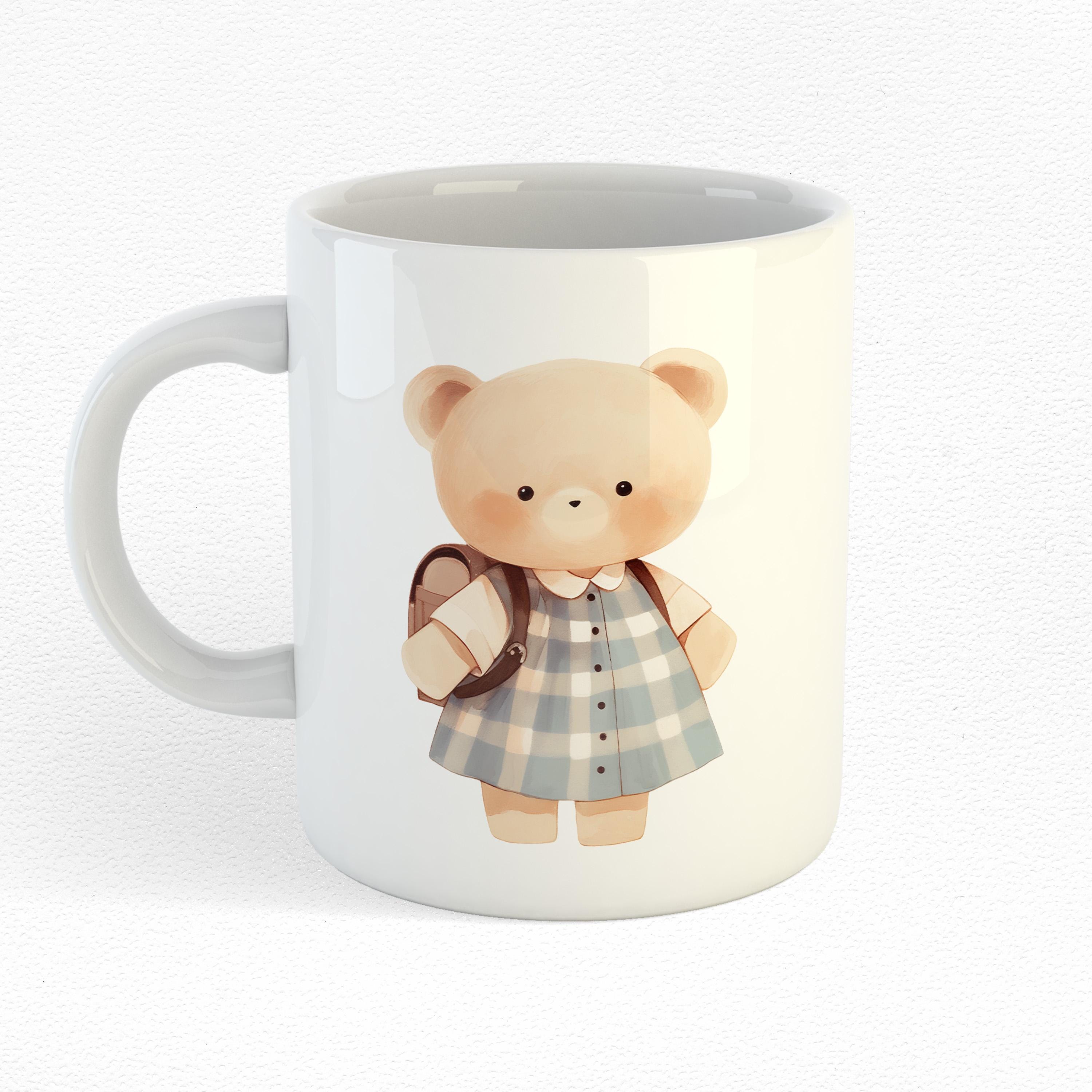 Watercolor Bear Back to School Clipart-cute Teddy Bear Girl-baby Shower ...