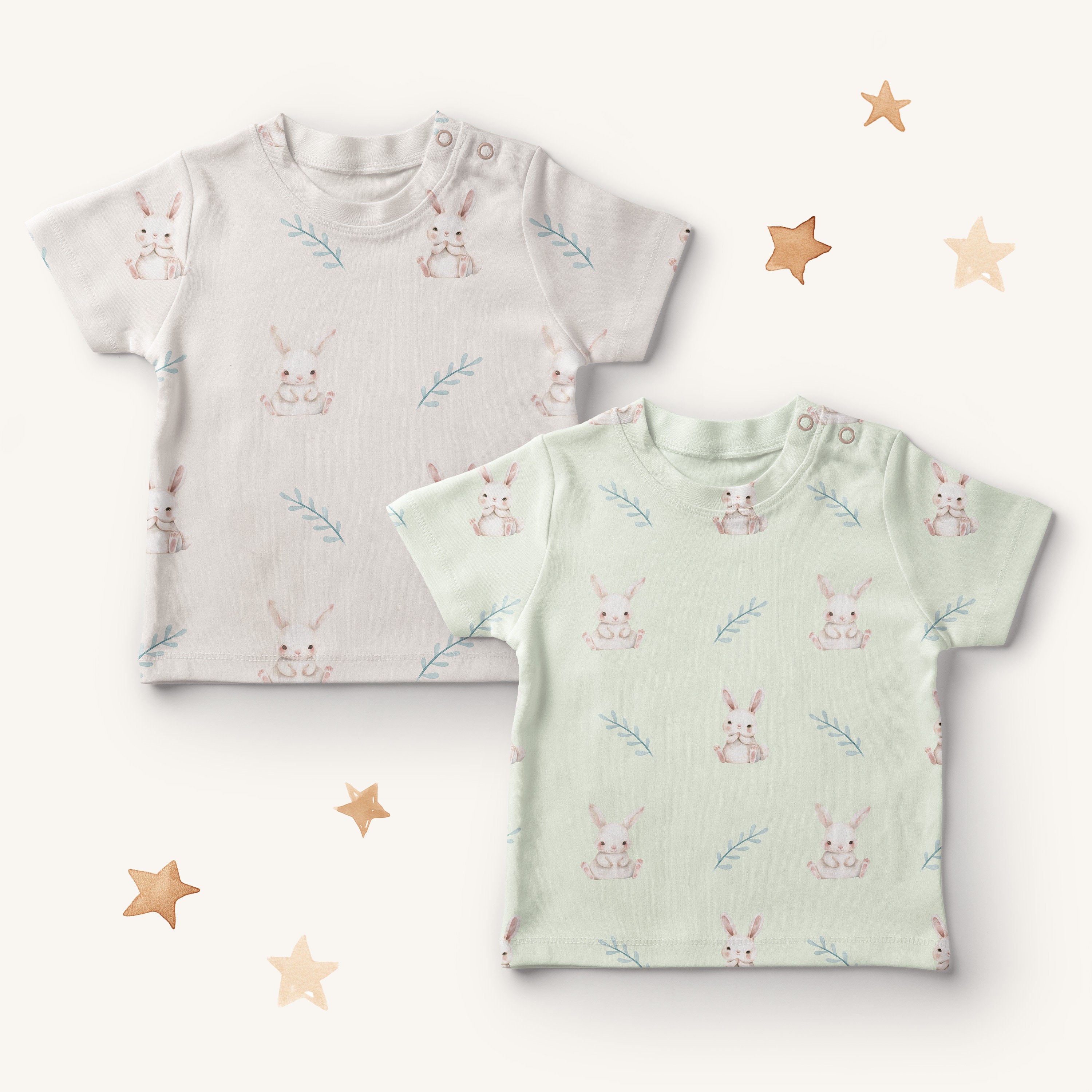 Cute Bunny Seamless Pattern - Rabbit Watercolor Pattern - Digital Paper ...