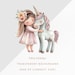 Girl and Unicorn Clipart PNG, Magical Digital Download, Nursery Art ...