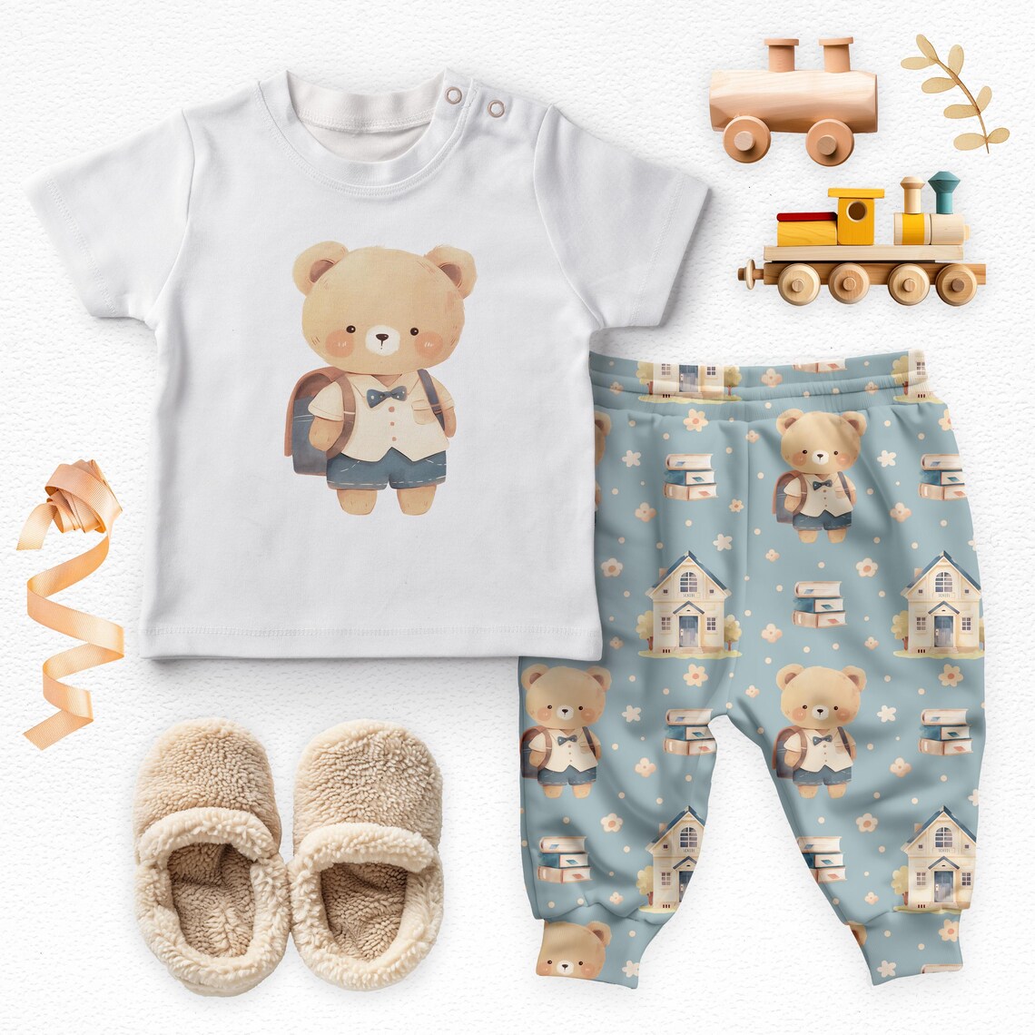 Watercolor Bear Back to School Clipart-teddy Bear Clip Art-baby Shower ...