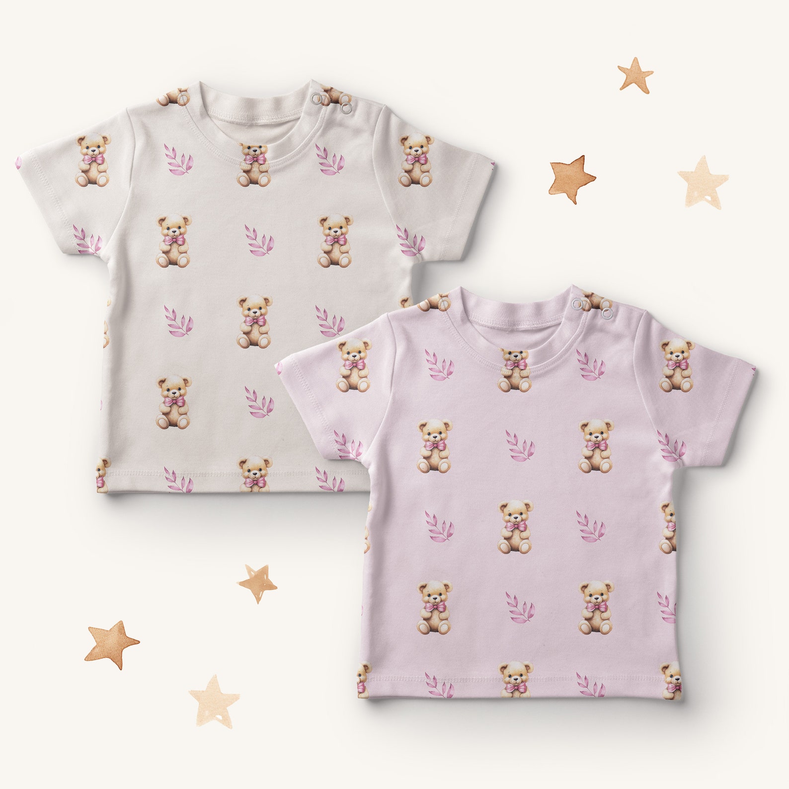Teddy Bear Pink Bow Seamless Pattern-repeating Pattern-teddy Bear ...