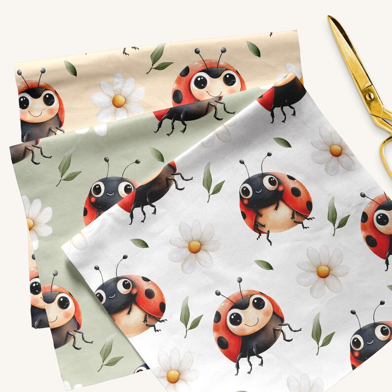 Cute Ladybugs Seamless Pattern | Seamless Patterns | Instant Download ...
