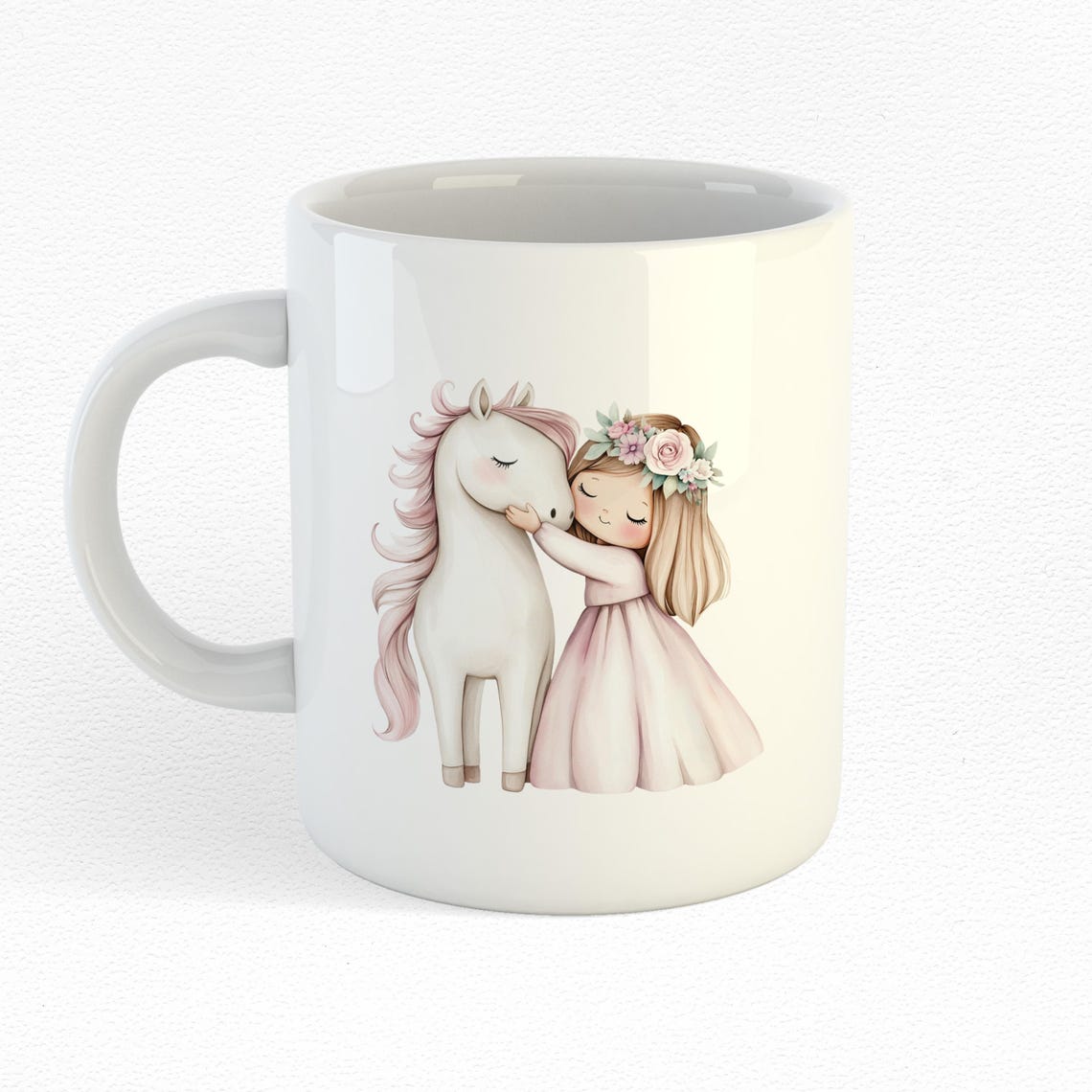 Watercolor Girl With Horse Illustration PNG, Kids Room Wall Art ...