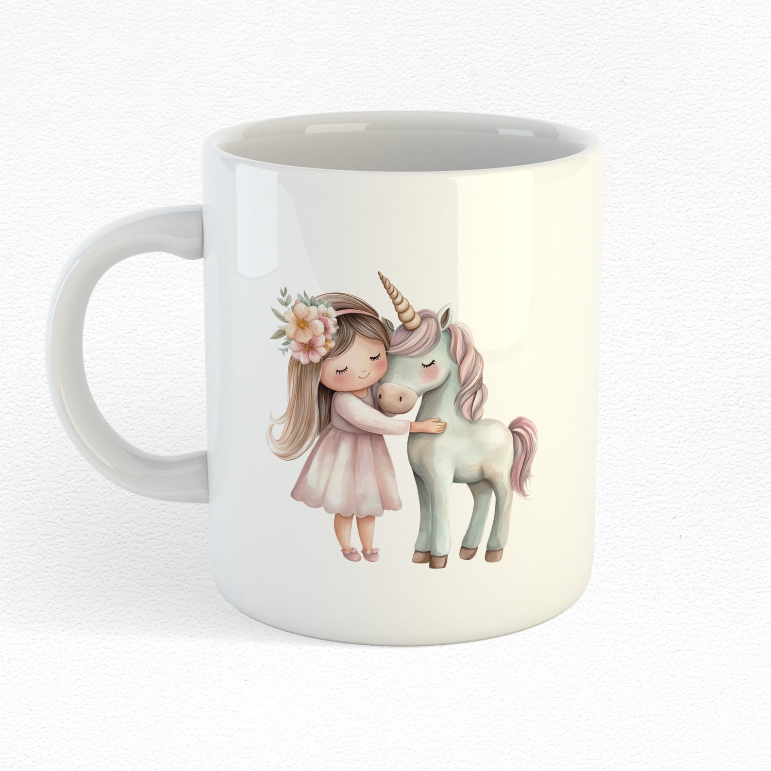 Girl and Unicorn Clipart PNG, Magical Digital Download, Nursery Art ...