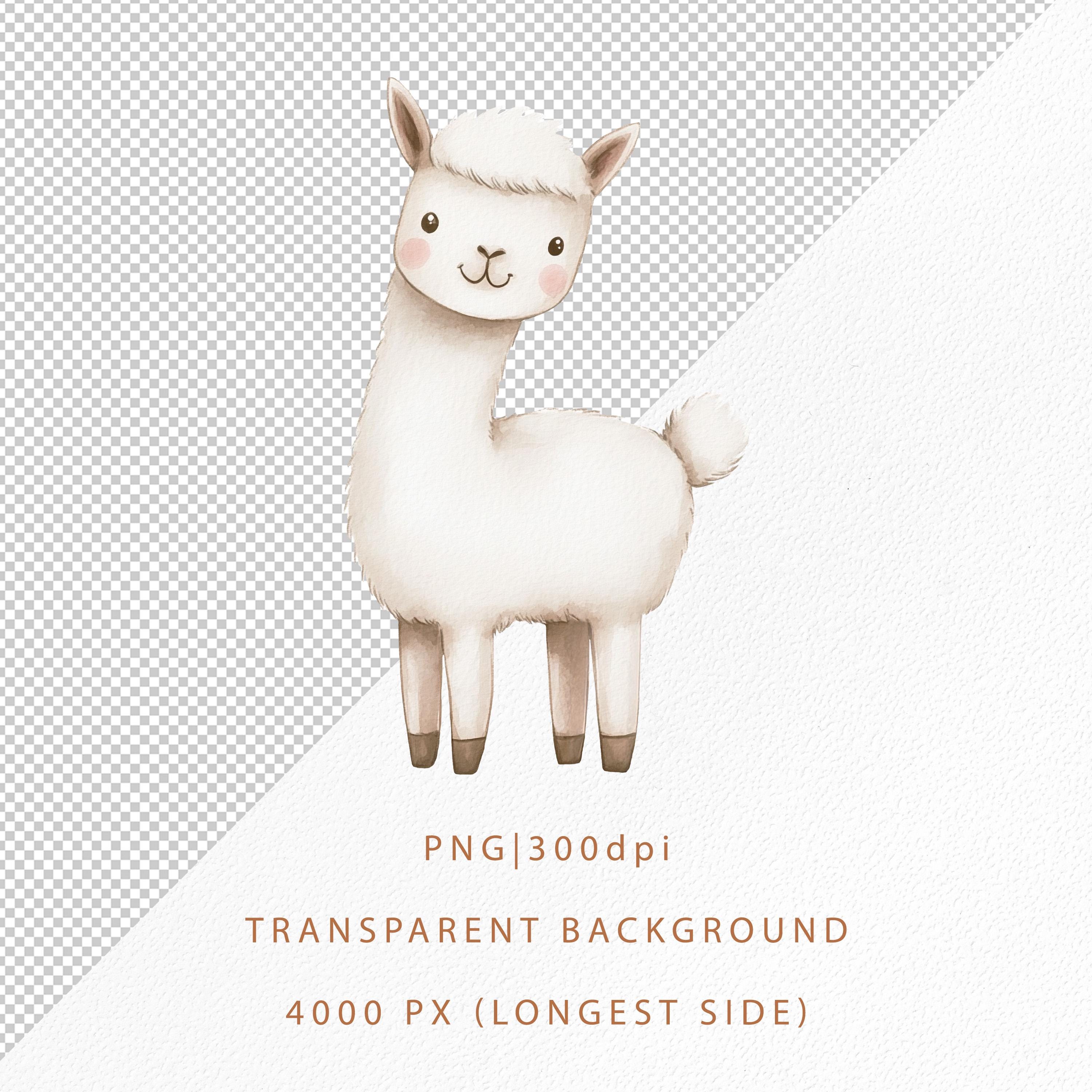 Cute Alpaca Watercolor Clipart, Kawaii Llama Illustration, Boho Baby ...