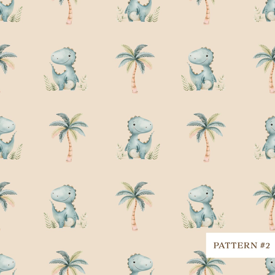 Dinosaur Seamless Pattern-animal Watercolor Pattern-digital Paper-baby ...