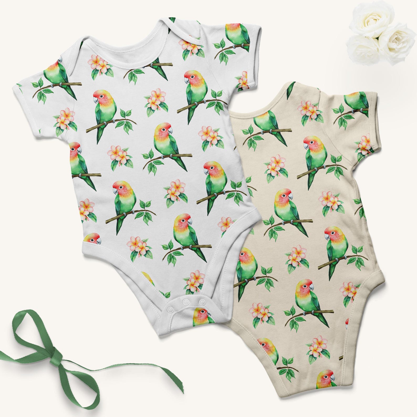 Lovebird Floral Seamless Pattern, Parrot Pattern,tropical Bird Digital ...