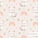 Cute Watercolor Cat Seamless Pattern, Rainbow Floral Digital Paper ...