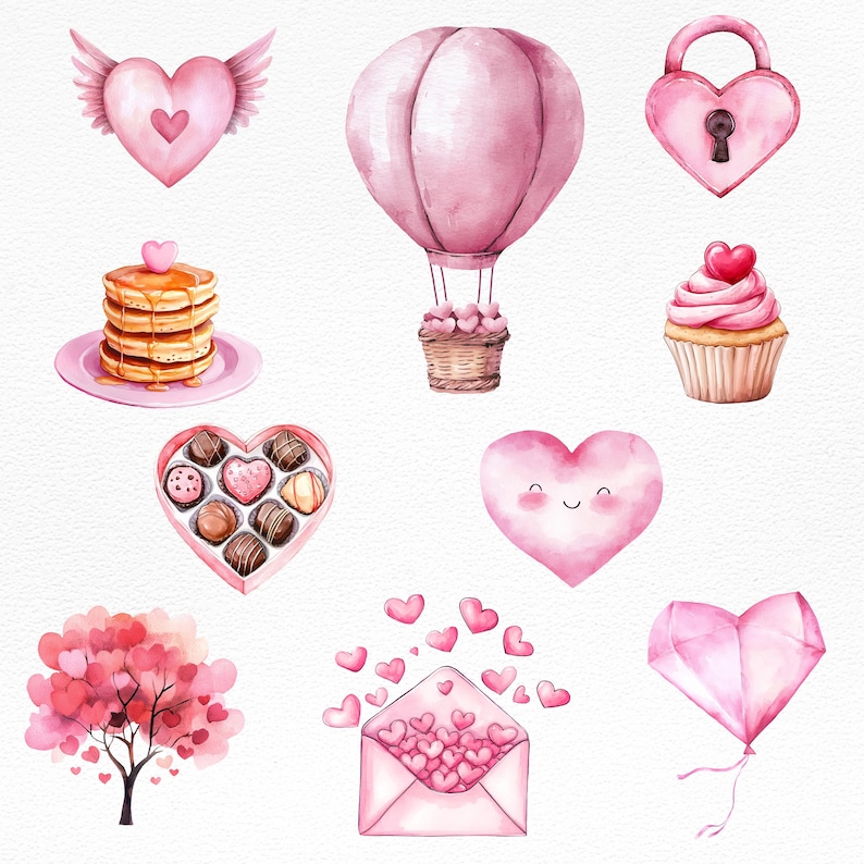 Watercolor Valentines Day Clipart, Sweet Valentines, Valentines Clipart ...