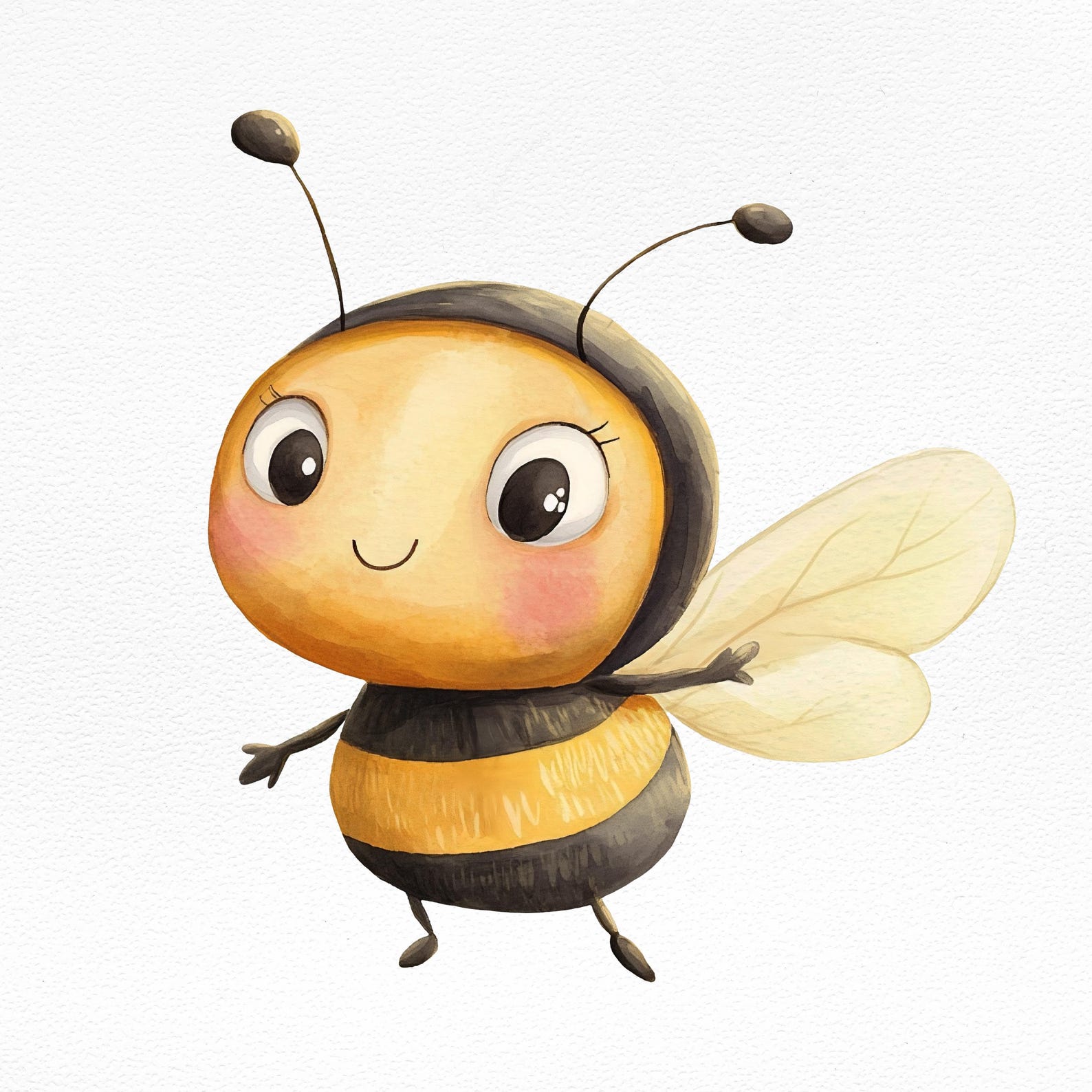 Watercolor Cute Honey Bee Clipart Png-bee Clip Art-spring Bumble Bee ...
