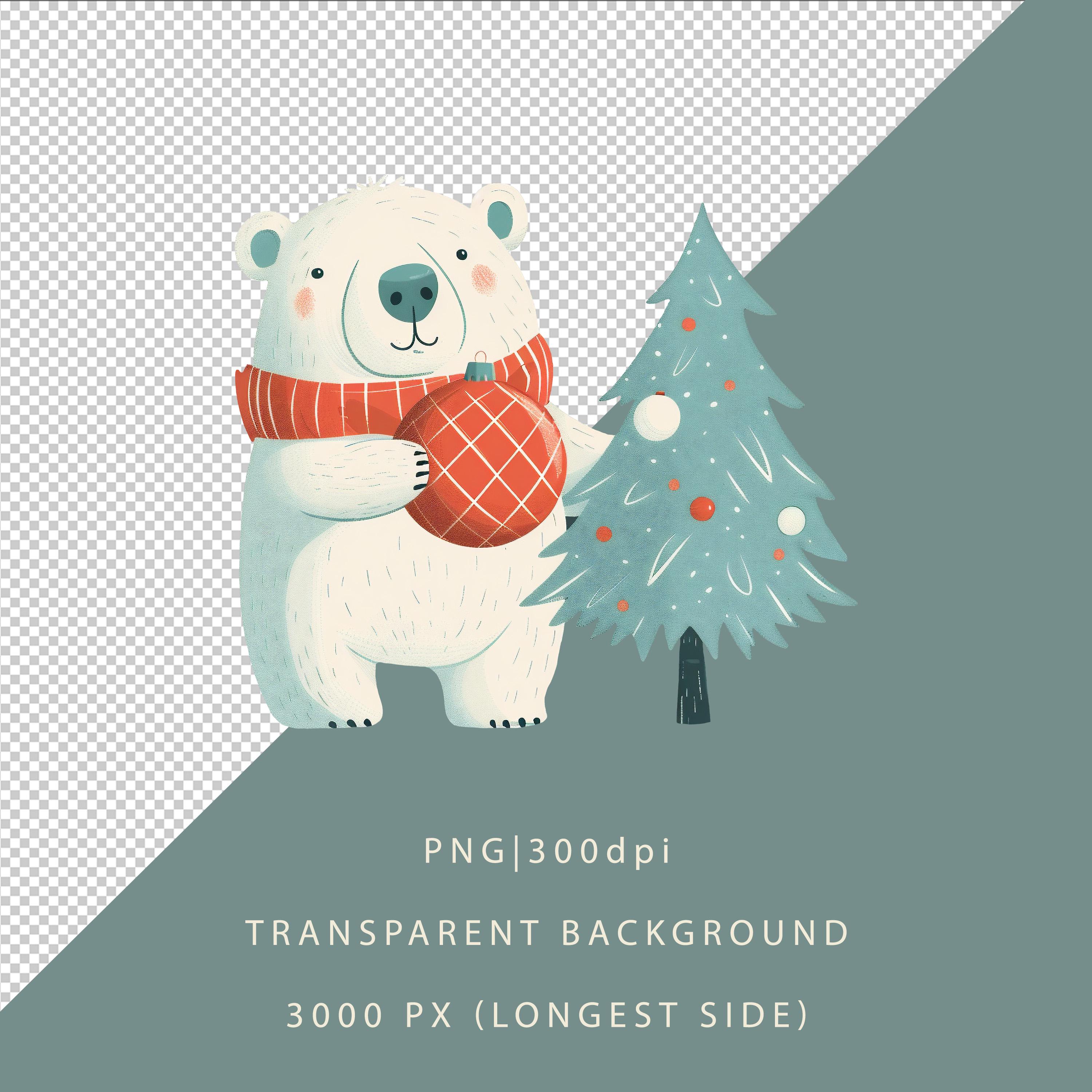 Christmas Polar Bear and Bunny Clipart-arctic Animals Set-winter ...