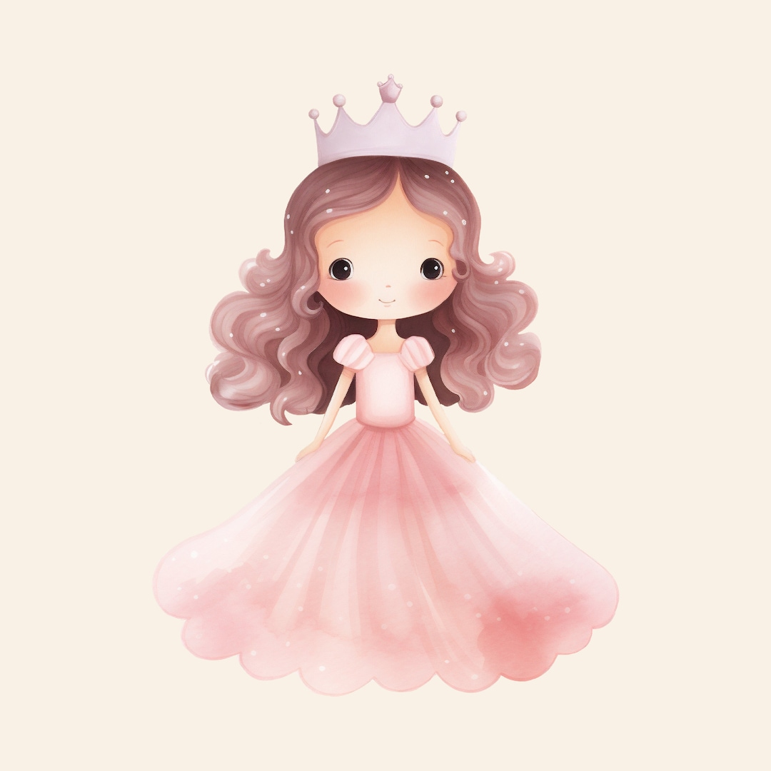 Little Princess Clipart-watercolor Princess Clipart-fairytale Clip Art ...