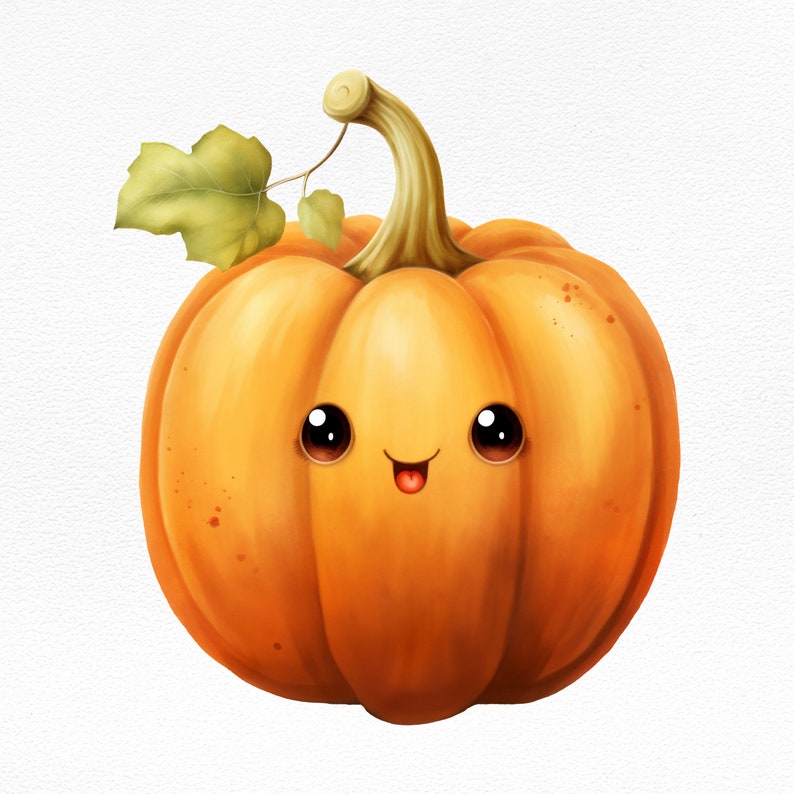 Autumn Cute Pumpkin Clipart-watercolor Clipart-fall Season-scrapbook ...