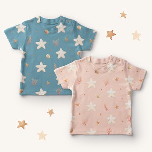 Starfish Seamless Pattern - Underwater Watercolor Pattern - Digital ...