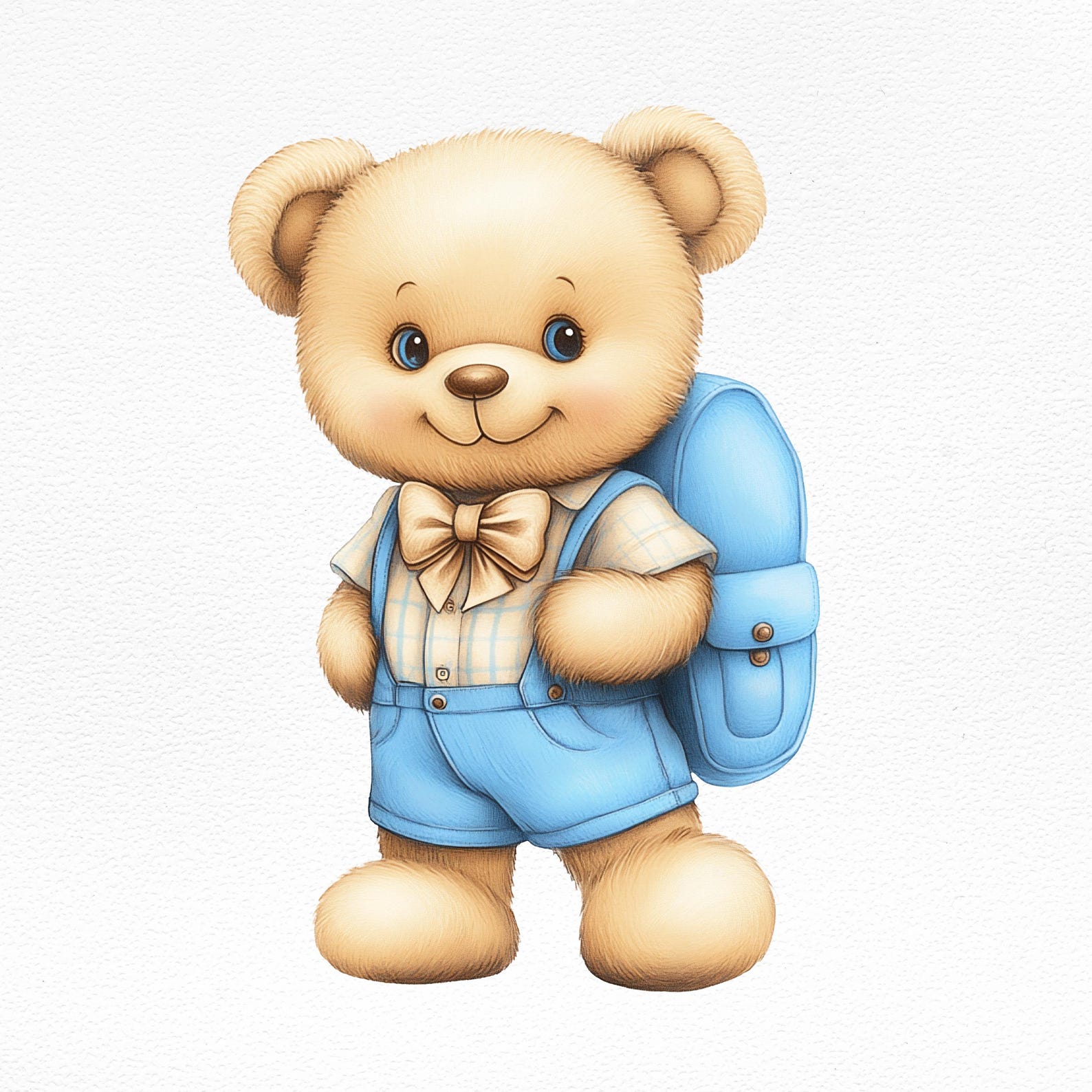 Watercolor Bear Back to School Clipart-teddy Bear Clip Art-baby Shower ...