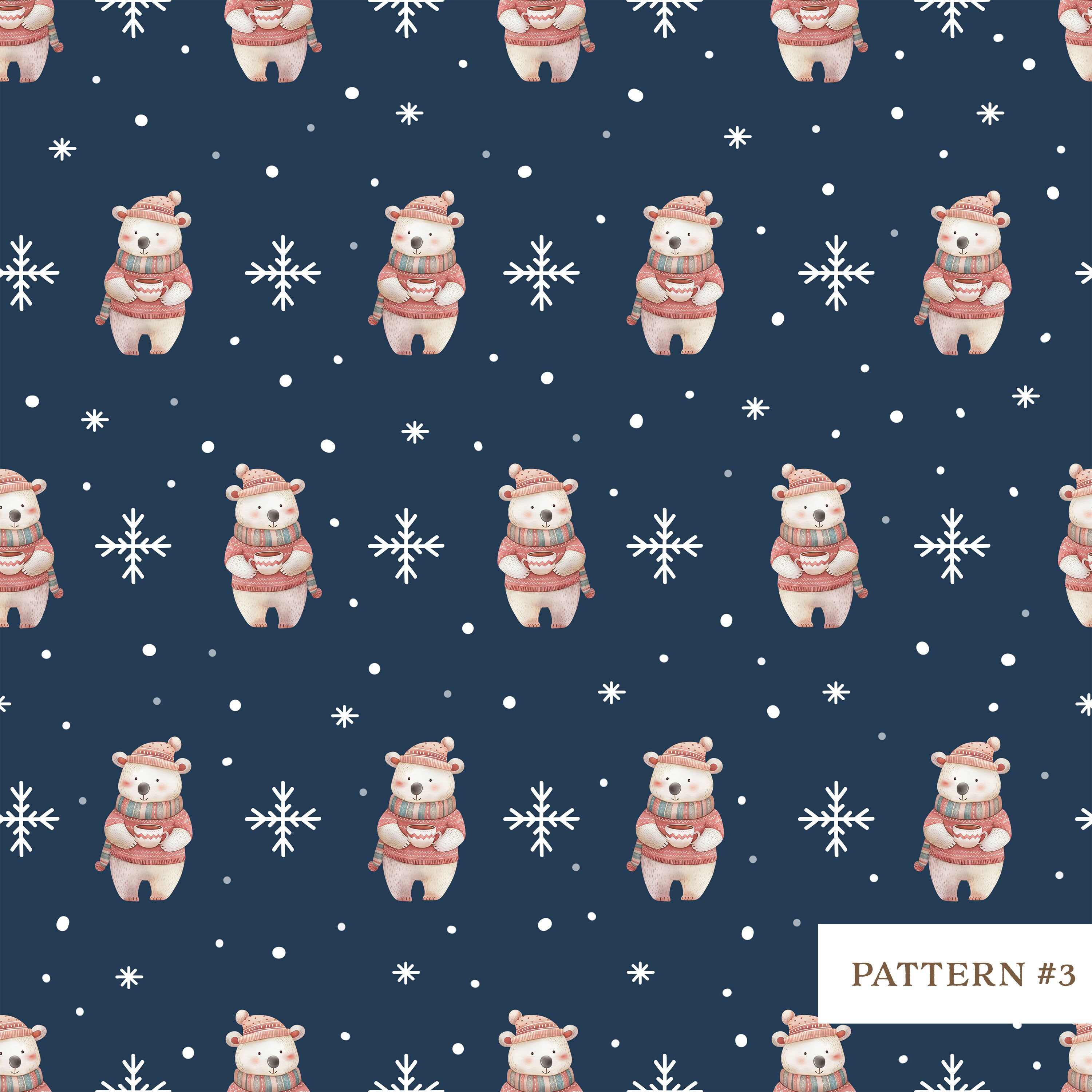 Polar Bear Seamless Pattern-watercolor Pattern-digital Paper-baby ...
