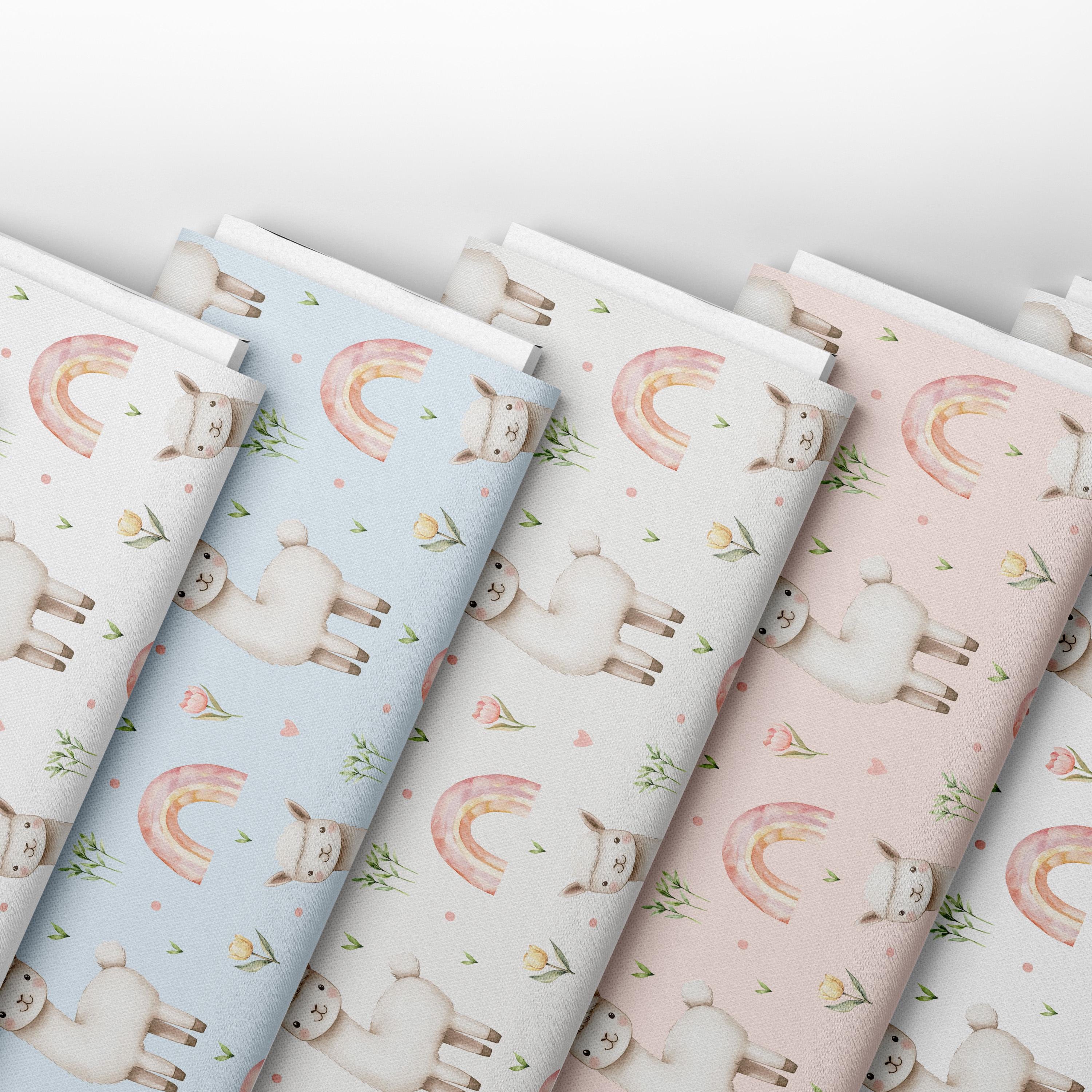 Cute Alpaca Seamless Pattern, Pastel Llama Digital Paper, Baby Nursery ...