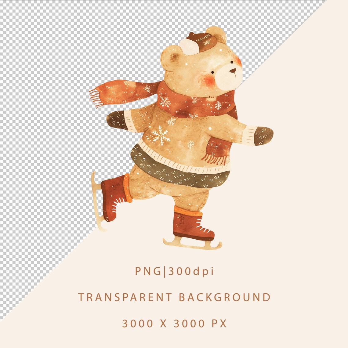 Watercolor Cute Teddy Bear Clipart-commercial Use Clip Art-watercolor ...