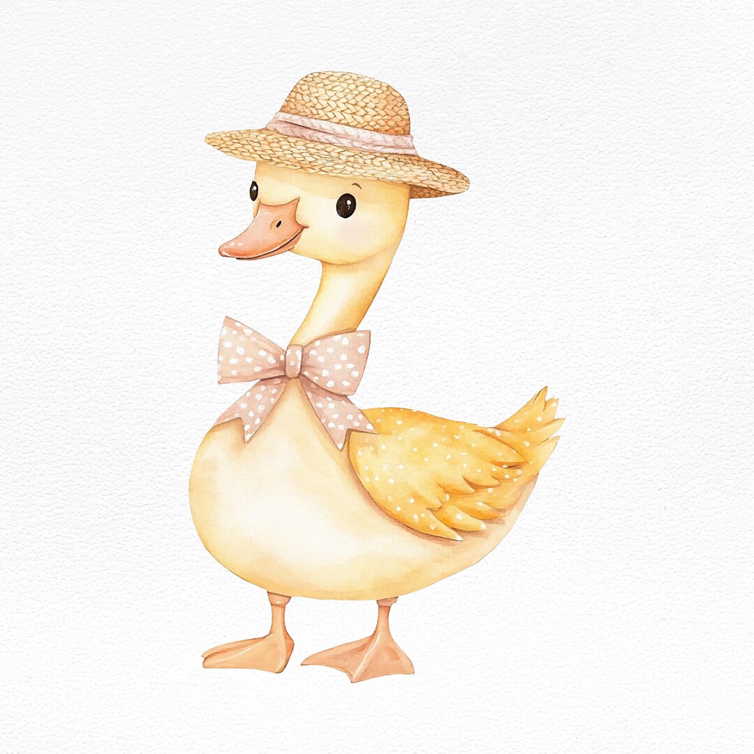 Cute Duck Watercolor Clipart, Digital Download, Baby Shower Invitations ...