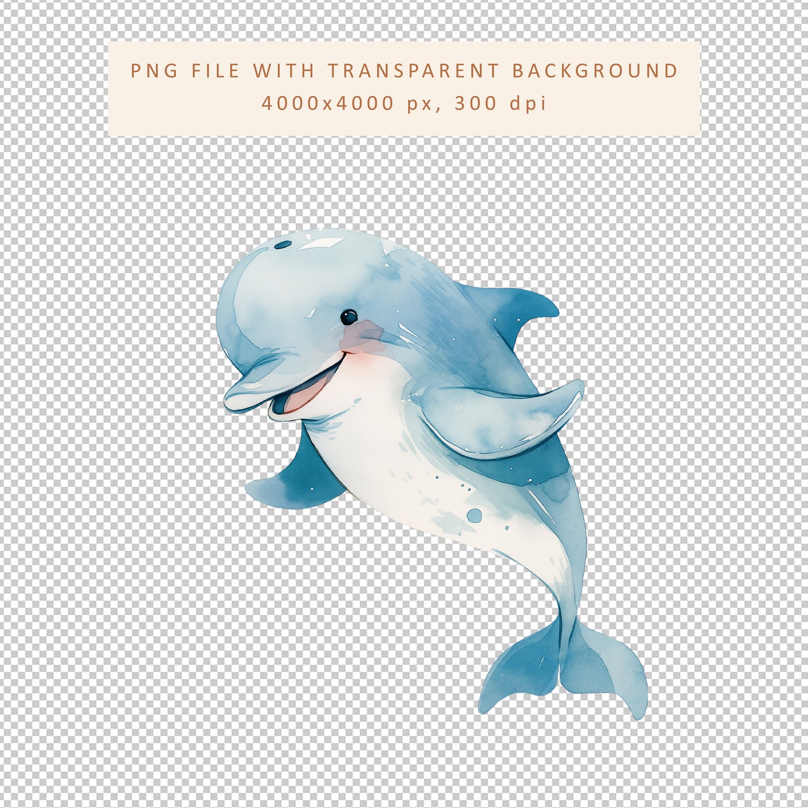 Dolphin Clip Art-nautical Watercolor Illustration-baby Nursery Clipart ...