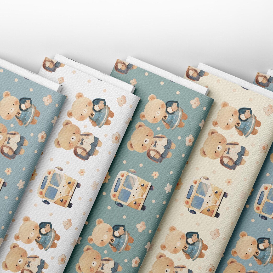 Teddy Bears Seamless Pattern-back to School Pattern-fabric Design ...