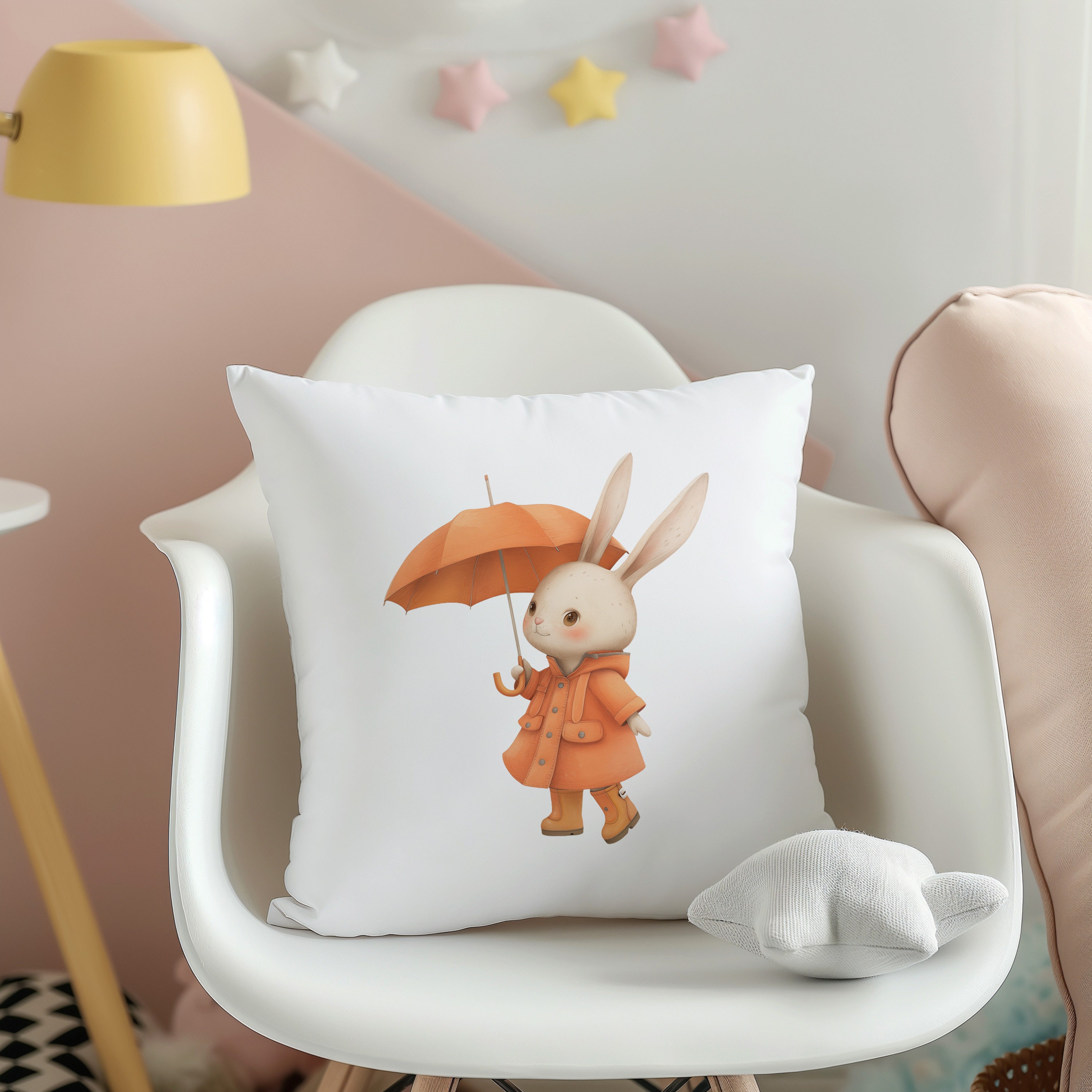 Bunny With Umbrella Clip Art-rabbit in Raincoat Watercolor Illustration ...