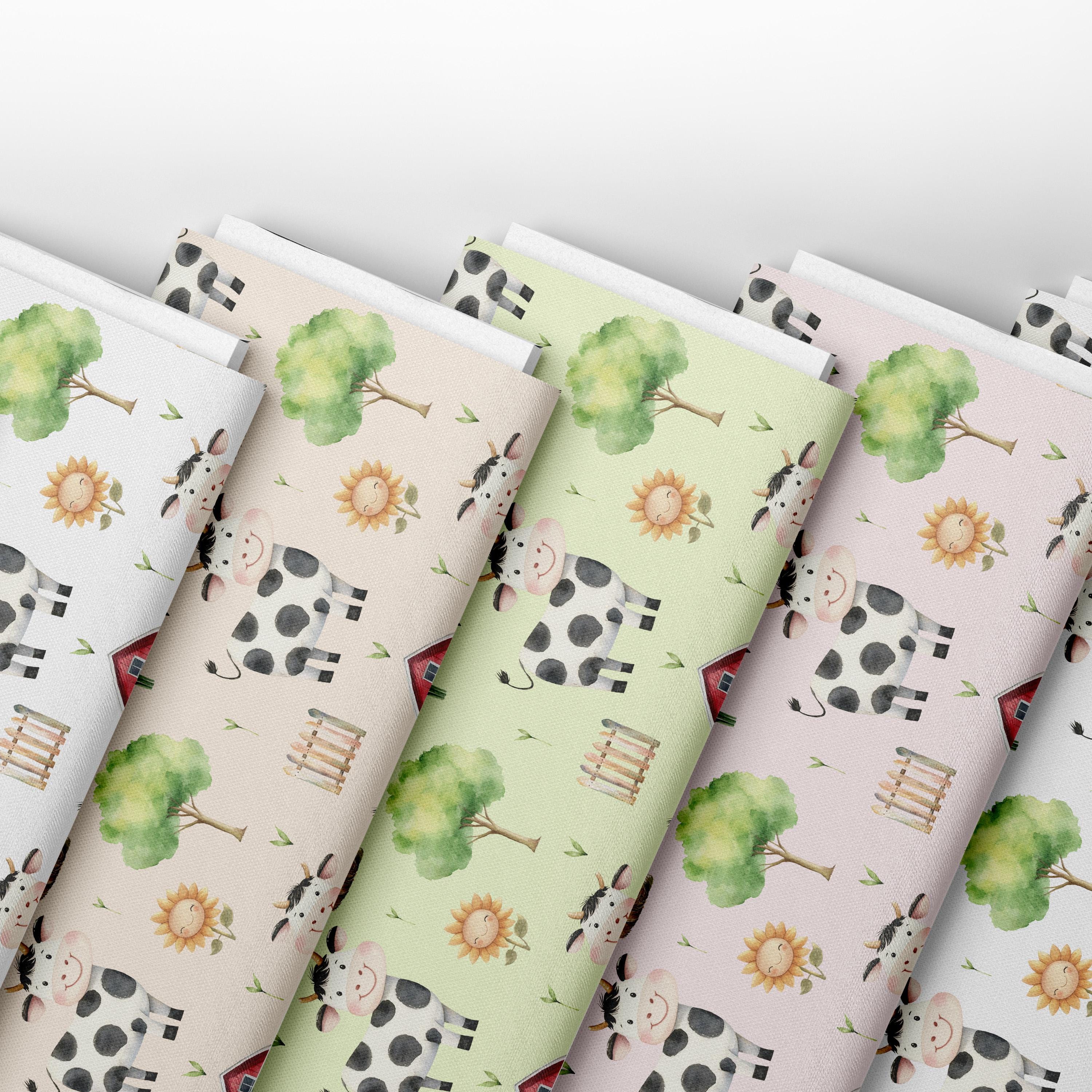 Farm Animal Seamless Pattern PNG, Watercolor Cow Seamless Digital Paper ...