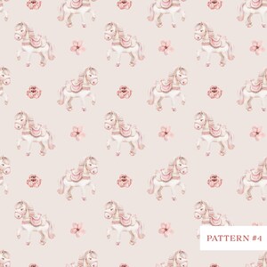 Horse Seamless Pattern-cute Watercolor Pattern-digital Paper-baby ...