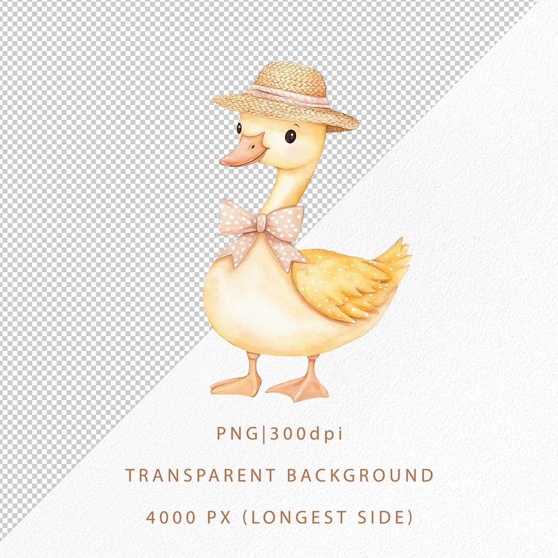 Cute Duck Watercolor Clipart, Digital Download, Baby Shower Invitations ...