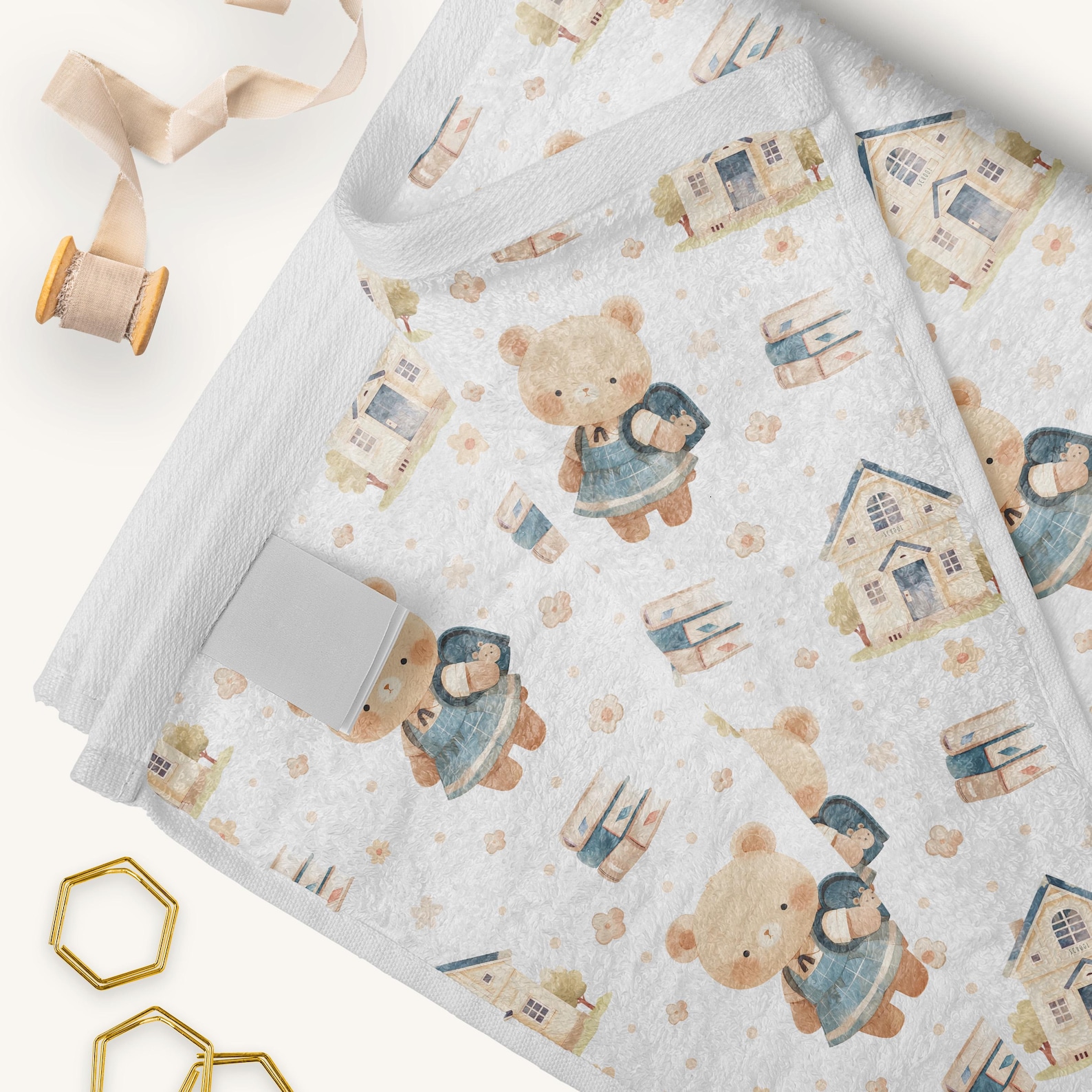 Teddy Bear Seamless Pattern-back to School-fabric Design-digital Paper ...