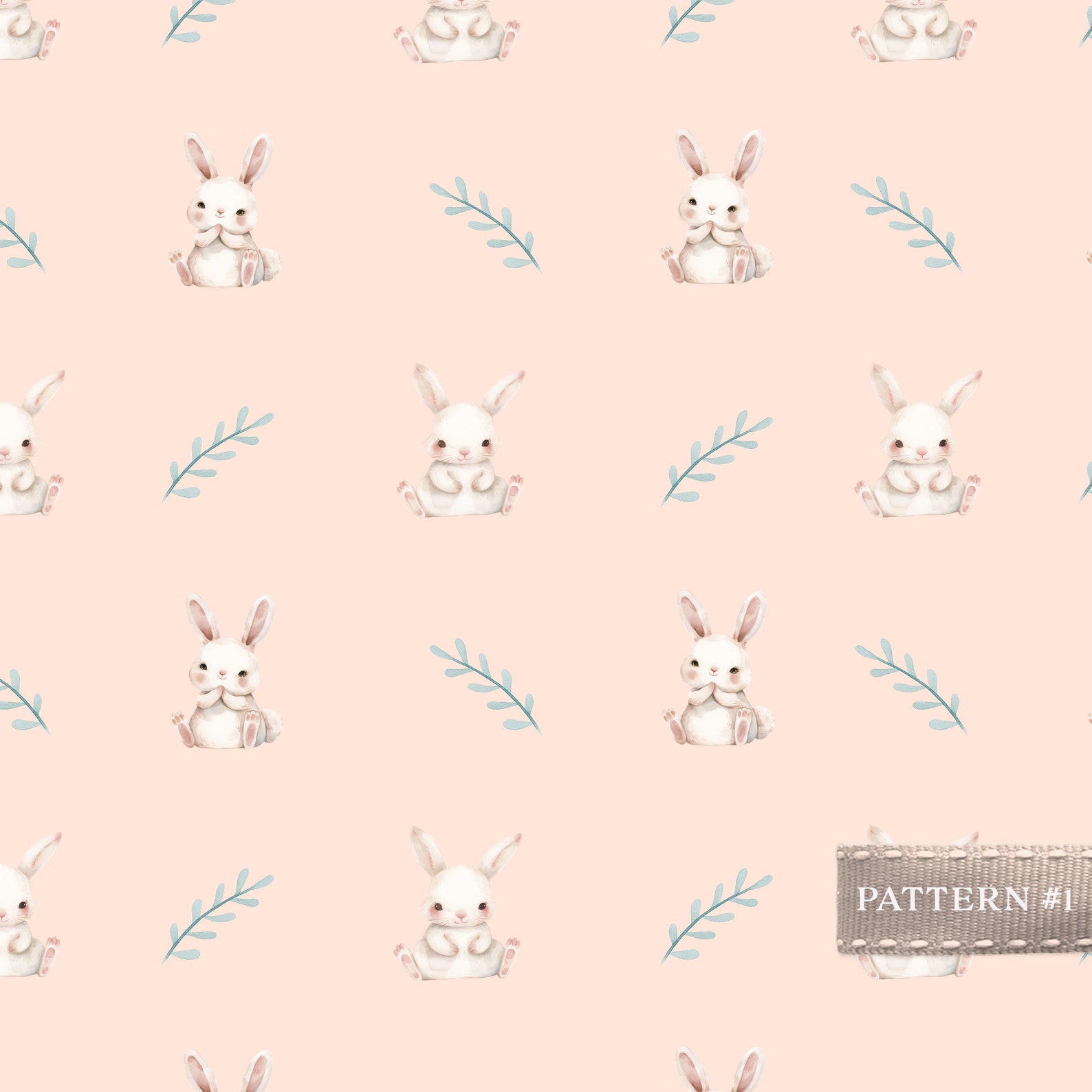 Cute Bunny Seamless Pattern - Rabbit Watercolor Pattern - Digital Paper ...