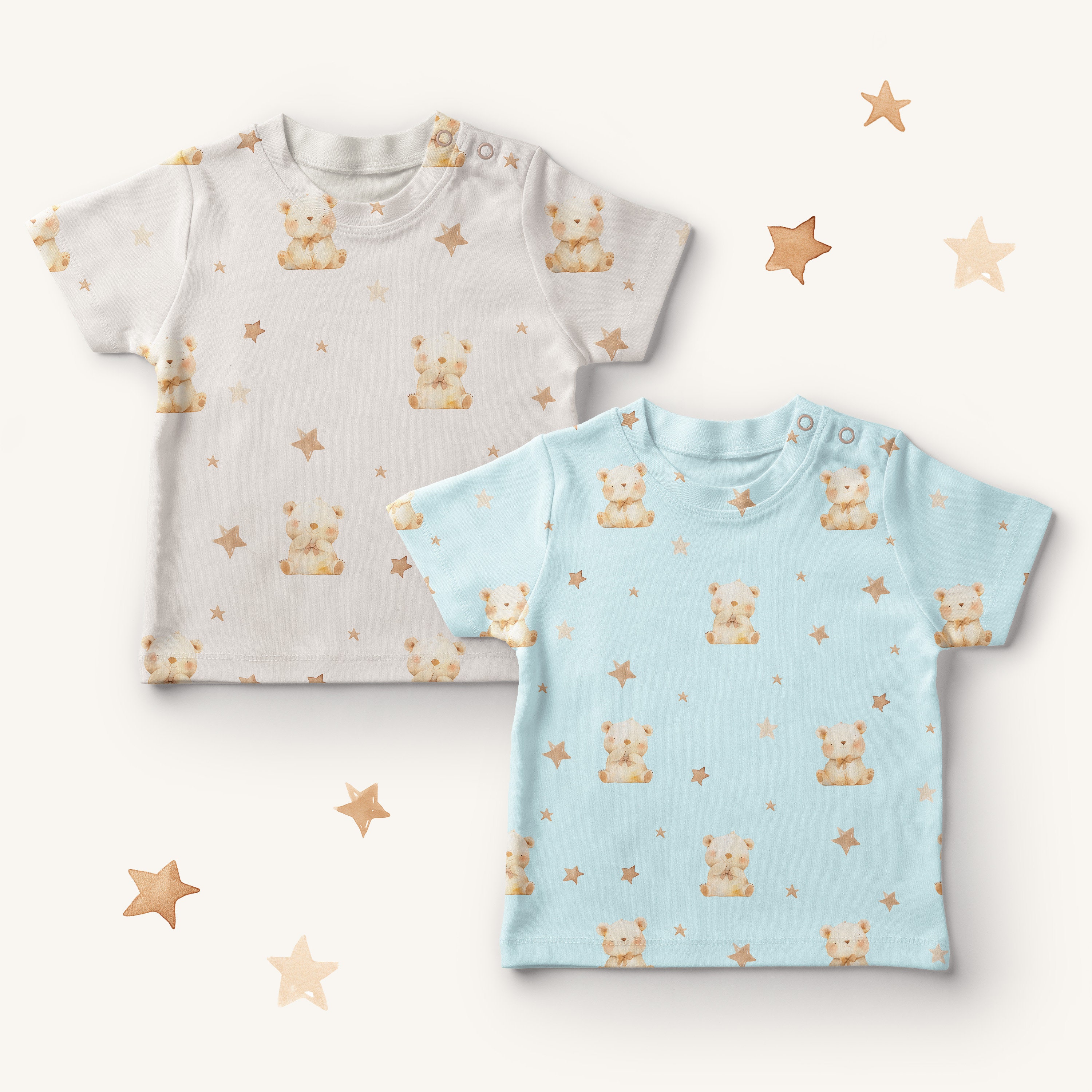 Baby Bear Seamless Pattern - Watercolor Pattern - Digital Paper ...