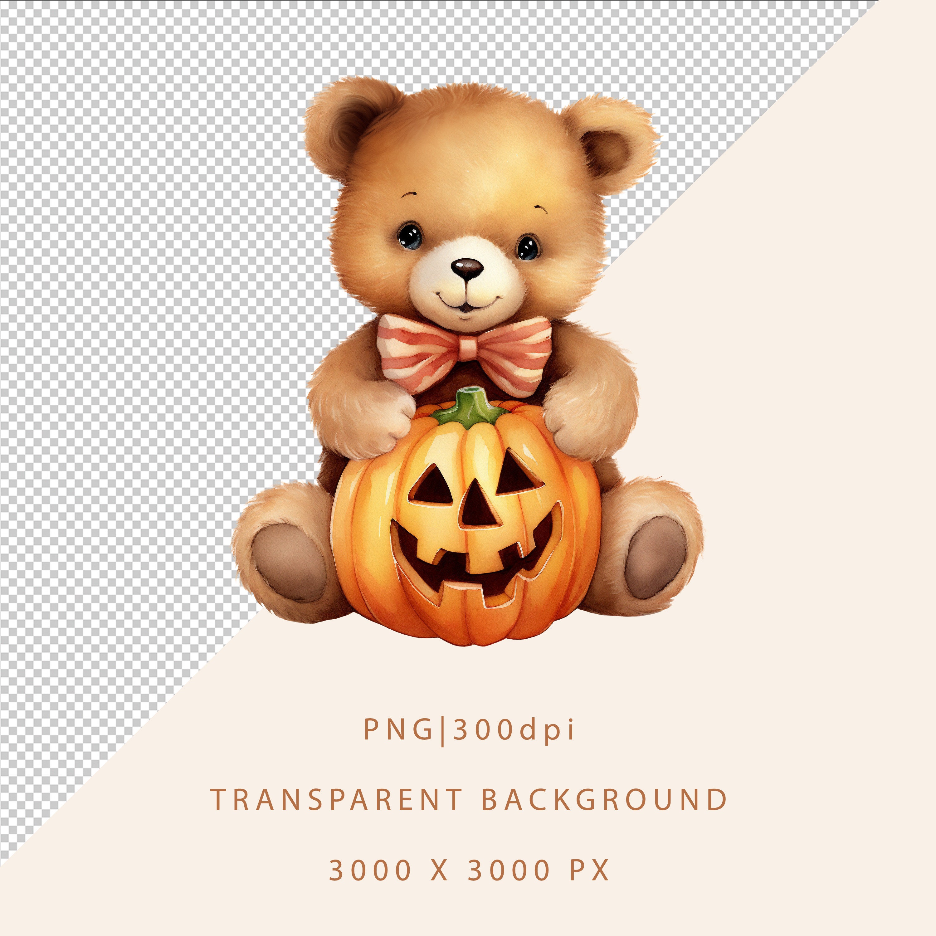Cute Halloween Teddy Bear Clipart Png-watercolour Teddy Bears-teddy ...